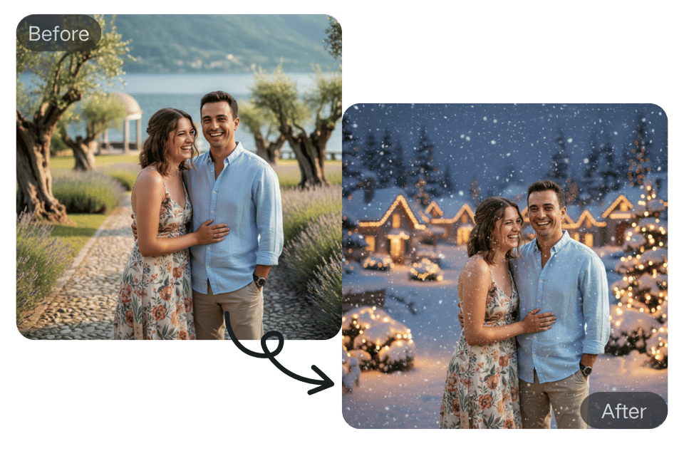 Free Christmas Photo Editor – Add Christmas Background to Photo Online