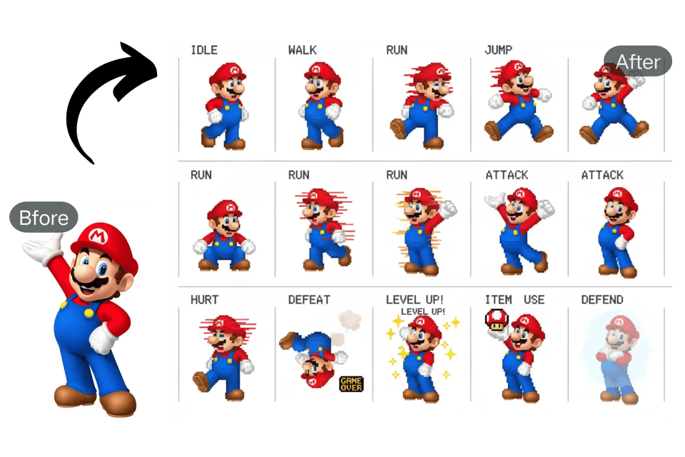 AI Sprite Sheet Generator Online - Free Sprite Sheets AI by Bylo AI